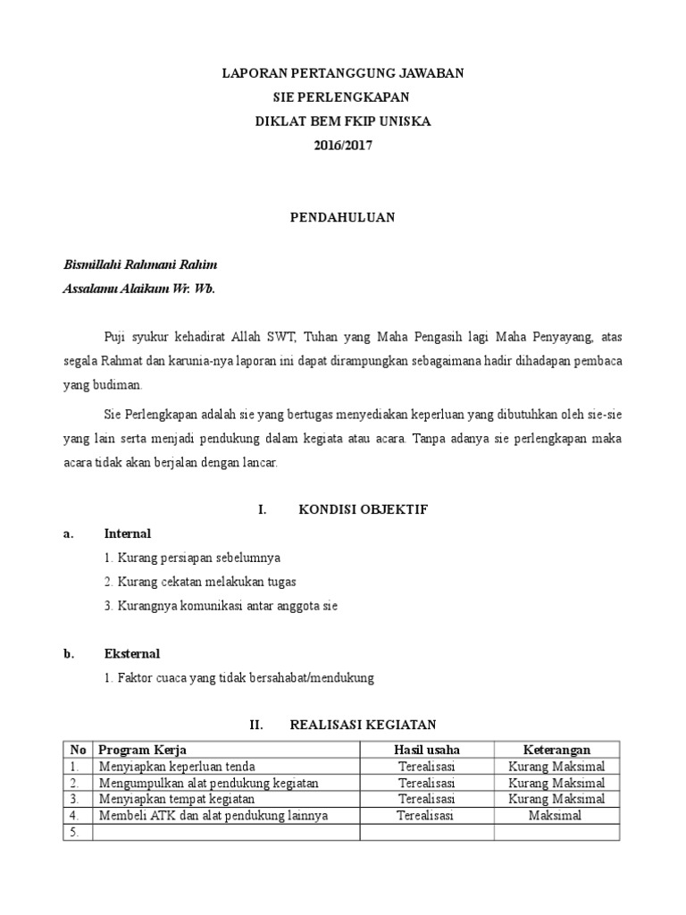 LPJ Sie Perlengkapan | PDF