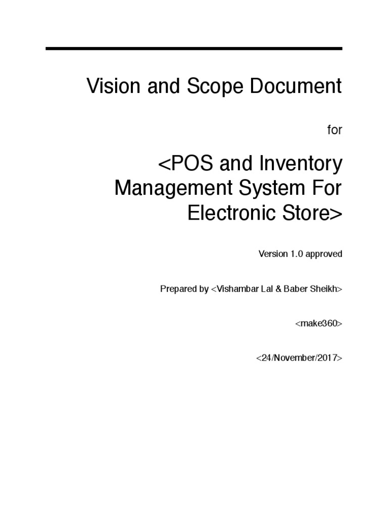 Vision and Scope Document | PDF | Inventory | Forecasting
