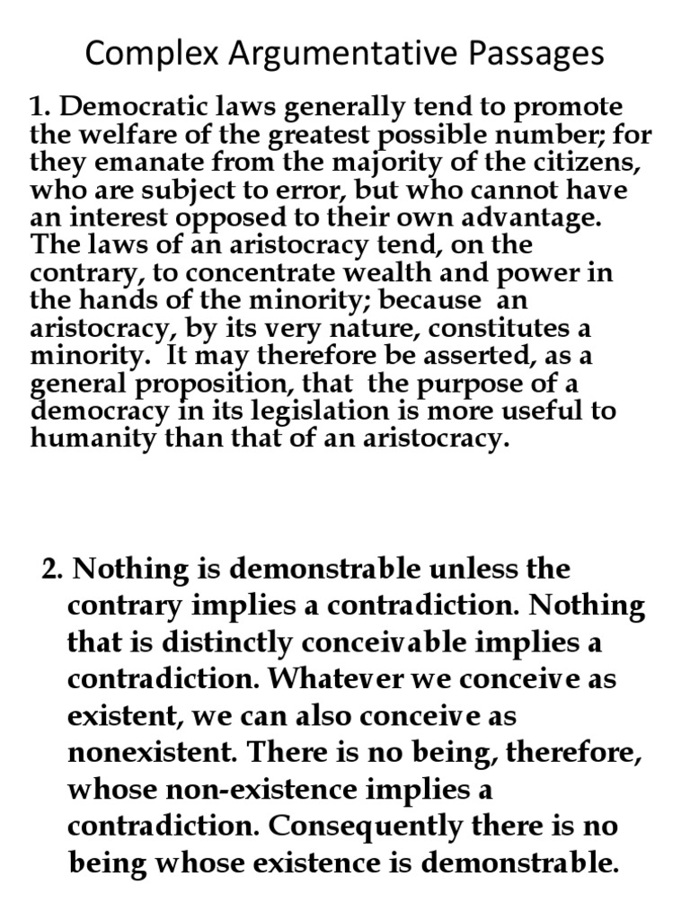 Complex Argumentative Passages | PDF | Taxes | Reason