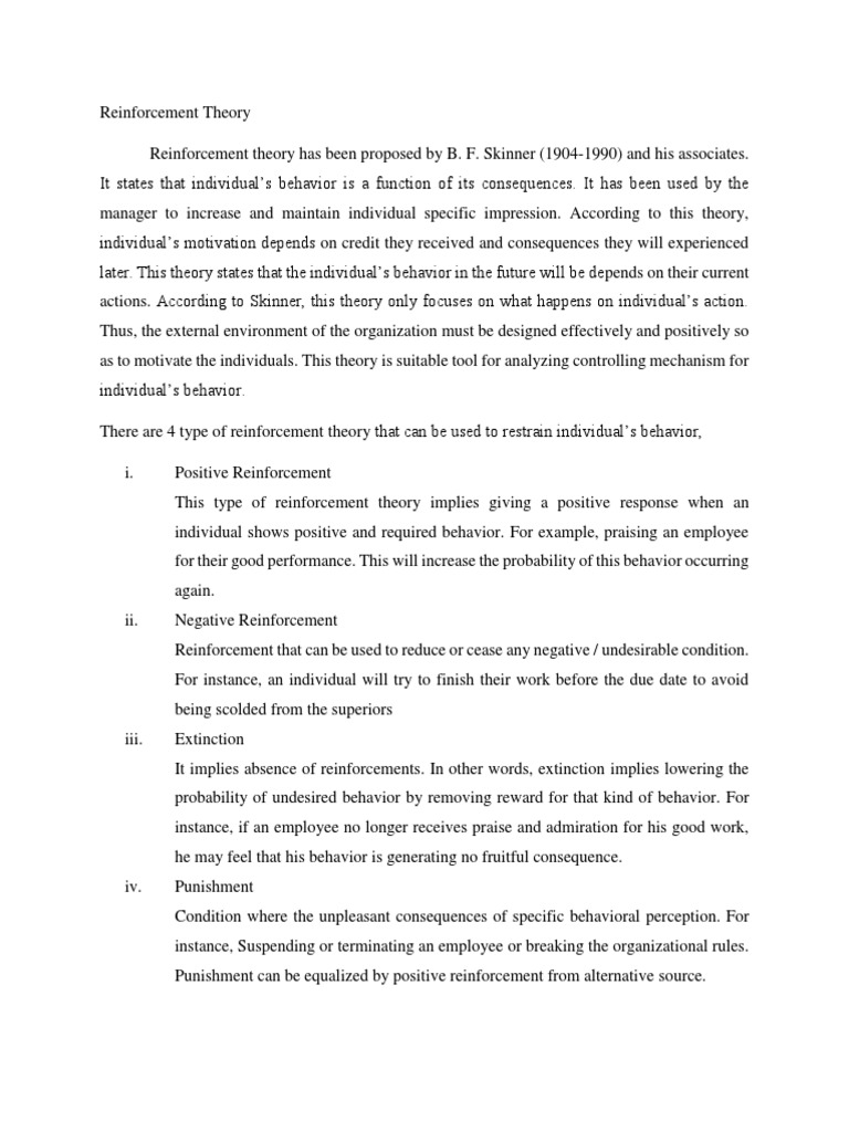 Reinforcement Theory | PDF | Reinforcement | Behavior