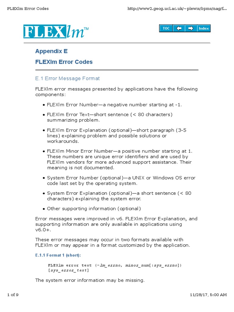 Flex Error Codes | PDF | Transmission Control Protocol | Server (Computing)