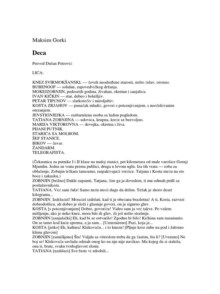 Maksim Gorki Deca PDF | PDF