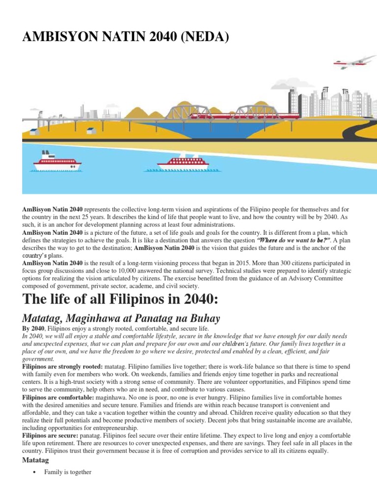 Ambisyon Natin 2040 | PDF | Poverty | Poverty & Homelessness
