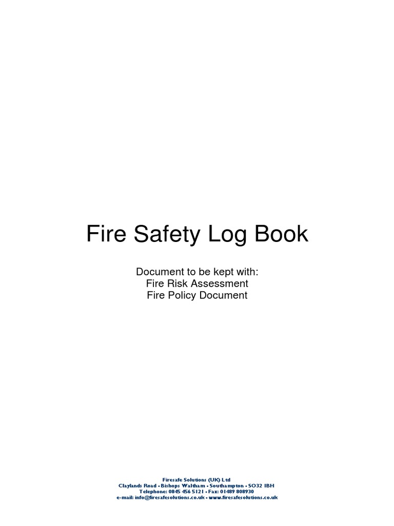 Fire Safety Logbook Ver1 | PDF | Fire Safety | Firefighting