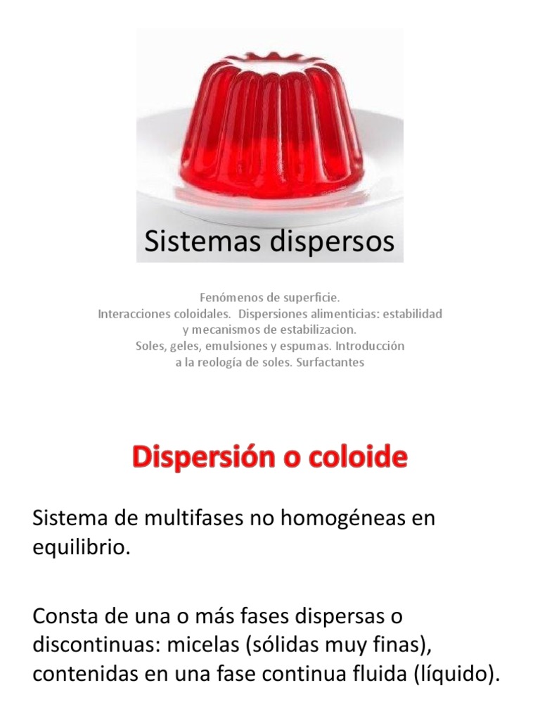 Sistemas Dispersos. | PDF | Coloide | Materiales