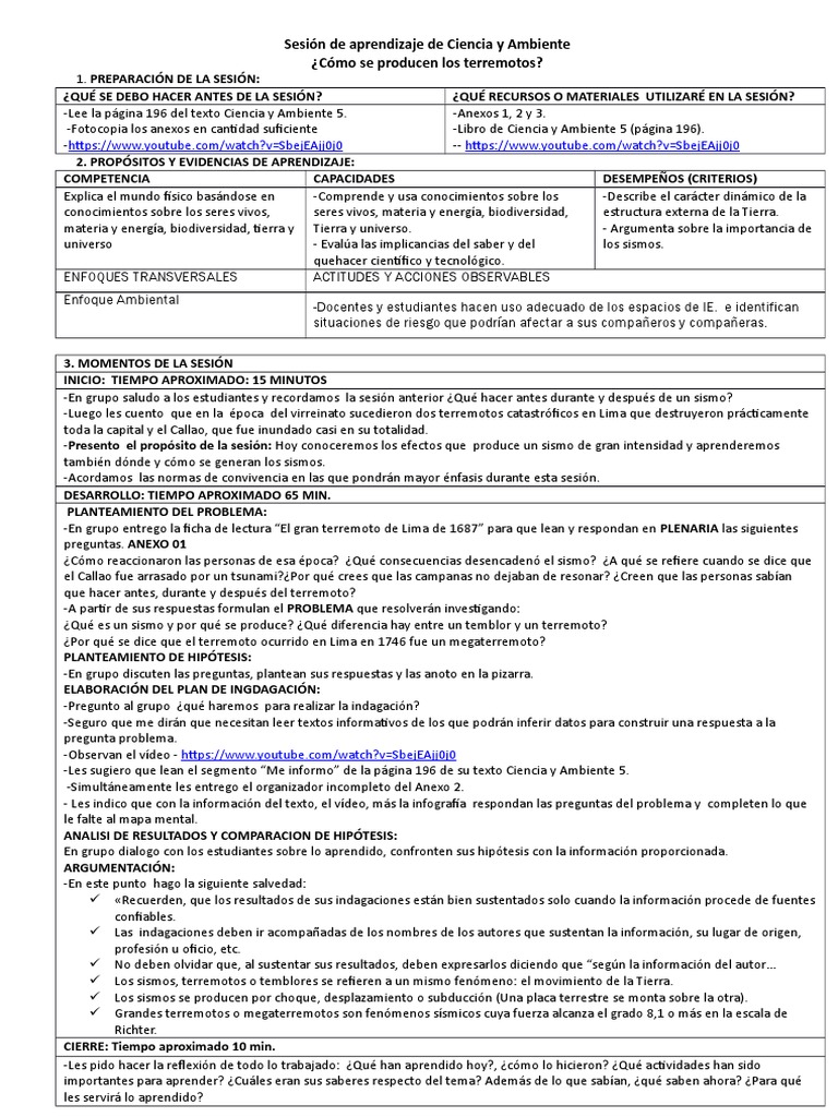 Aprendizaje sobre Terremotos y Sismos | PDF | Temblores | Sismología