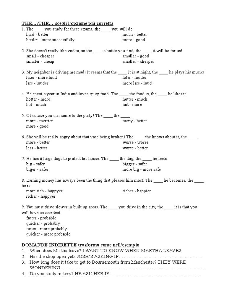 English Exercices (Level B1/B2)