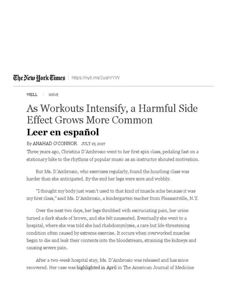 As Workouts Intensify, A Harmful Side Effect Grows More Common - The ...