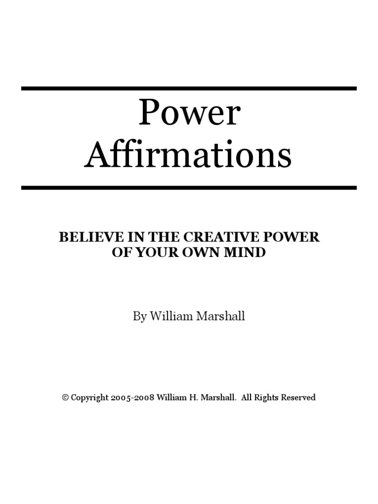 Power Affirmations | PDF | Affirmations (New Age) | Thought