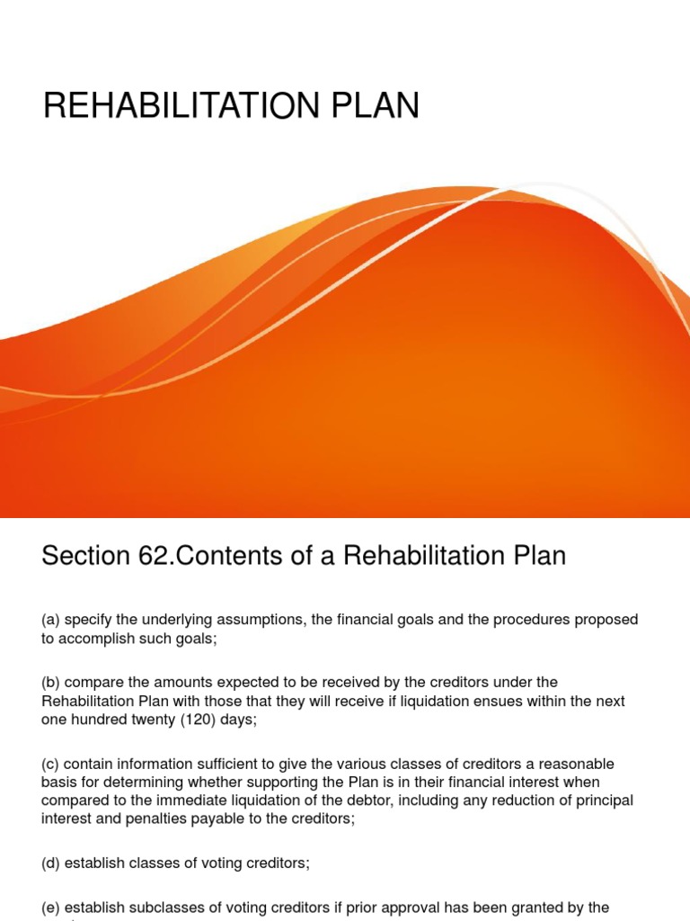 Rehabilitation Plan | Download Free PDF | Liquidation | Insolvency
