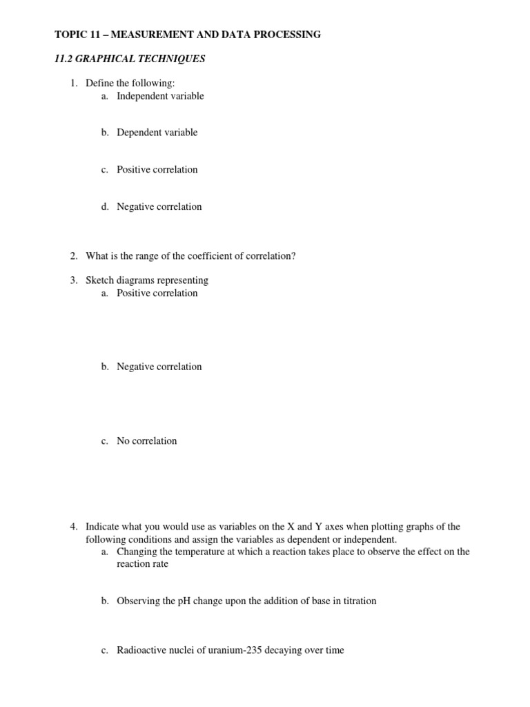 Topic 11 - Measurement and Data Processing - 11.2 Graphical Techniques ...