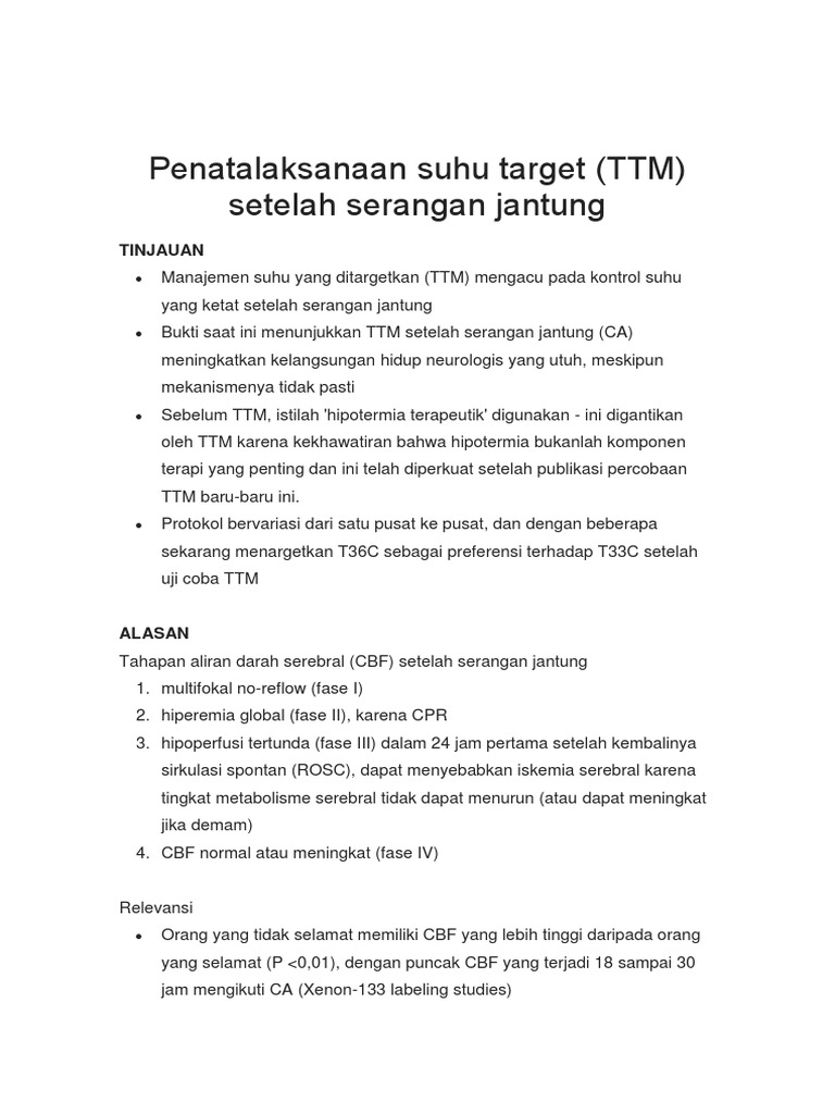 TTM Post Henti Jantung | PDF
