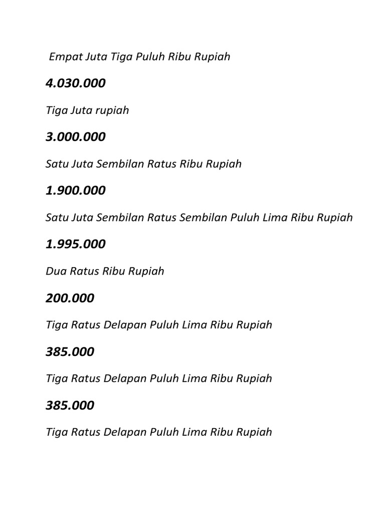 Empat Juta Tiga Puluh Ribu Rupiah | PDF