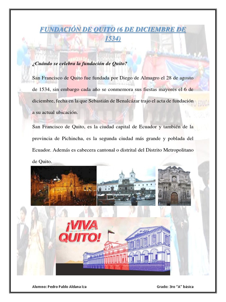 Fundación de Quito: 6 de diciembre de 1534 | PDF | América del Sur ...