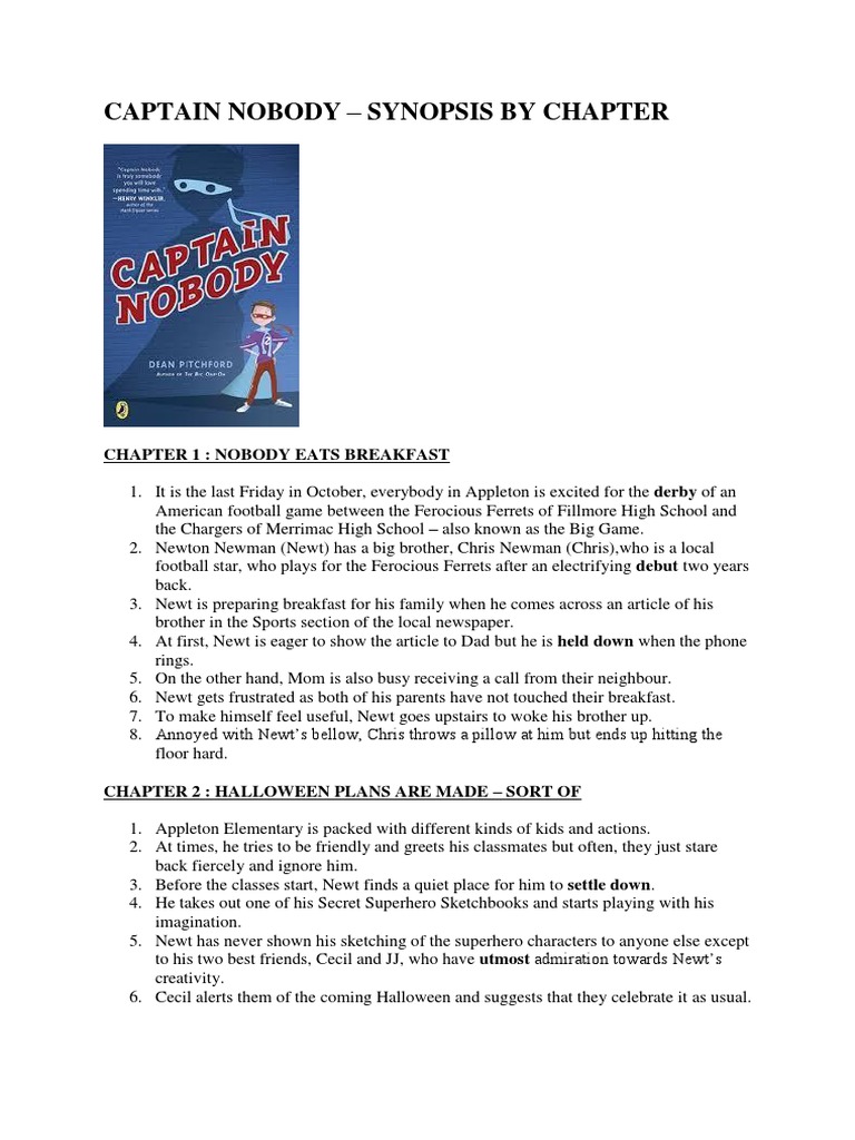 Captain Nobody - Synopsis by Chapter | PDF | Halloween | Costume