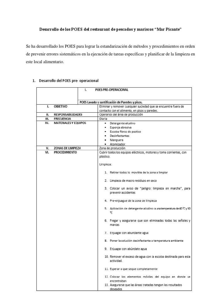 Poes- Ejemplo de una empresa X