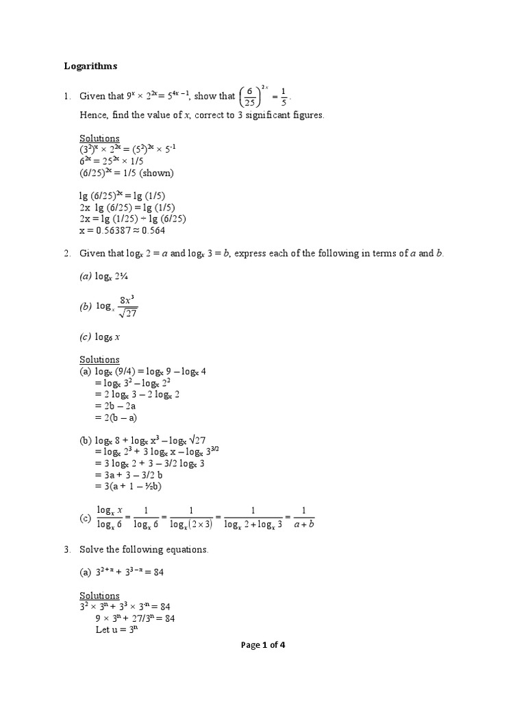 Surds Indices Logarithms 2 Sol | PDF | Logarithm | Discrete Mathematics