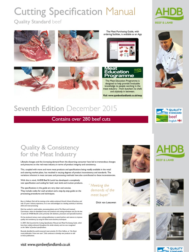 Cutting Specification Manual Beef | PDF | Beef | Chuck Steak