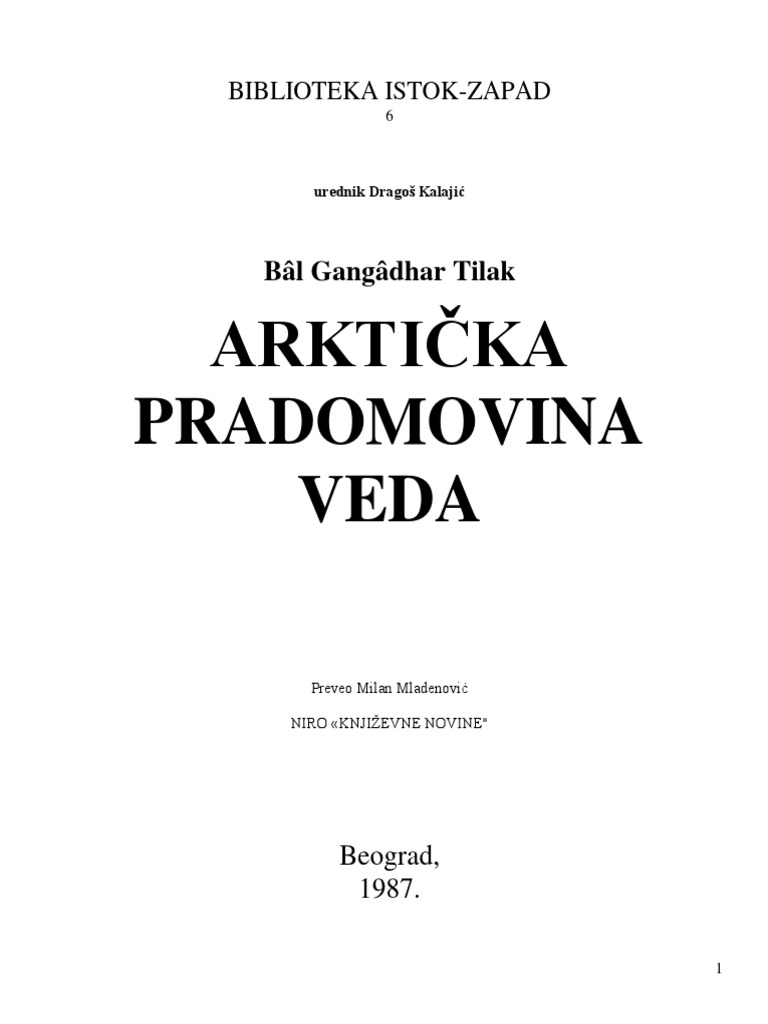 Arkticka Pradomovina Veda PDF | PDF