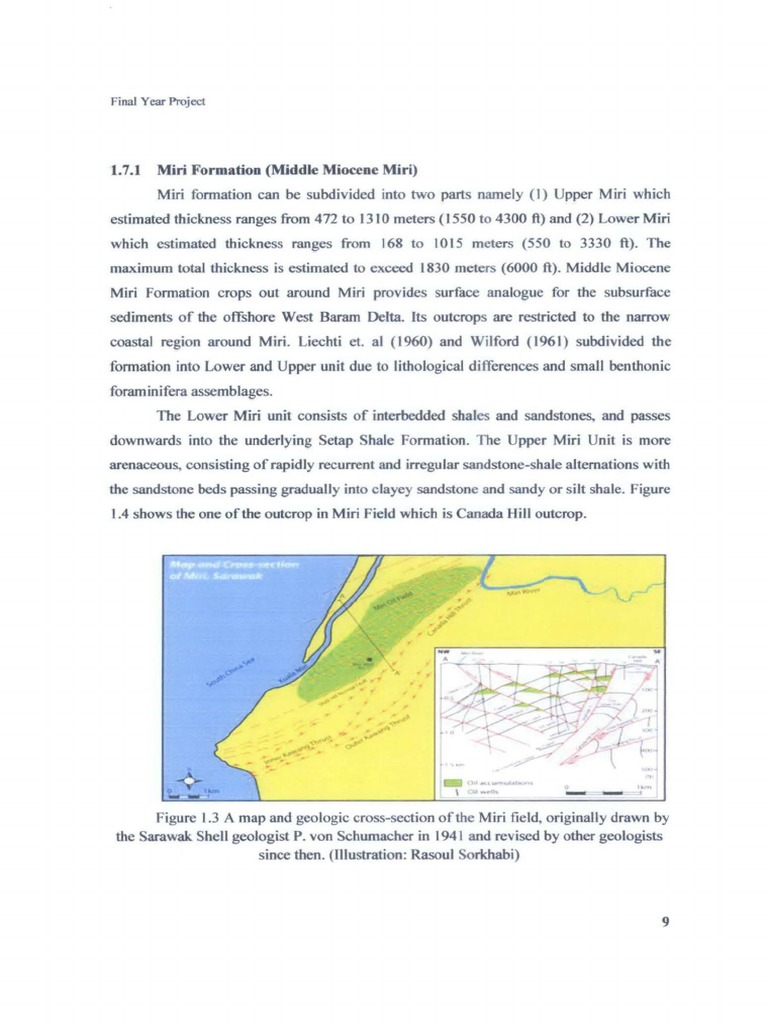 1.7.1 Miri Formation (Middle Miocene Miri) : Final Year Project | PDF