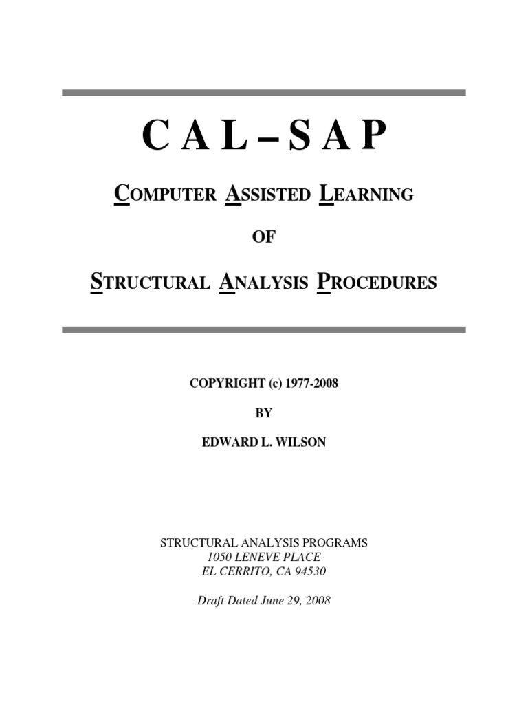 Manual Cal Sap | Download Free PDF | Matrix (Mathematics) | Eigenvalues ...