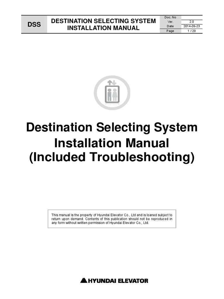 DSS Installation Manual Rev2 ENG | PDF | Elevator | Electrical Wiring