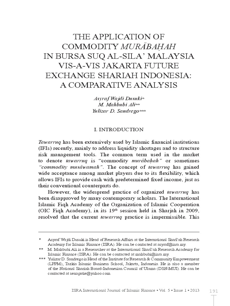 Commodity Murabahah | PDF | Islamic Banking And Finance | Financial ...