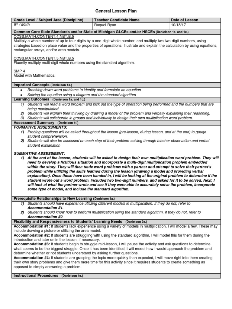 Multiplication Story Problem Lesson | PDF