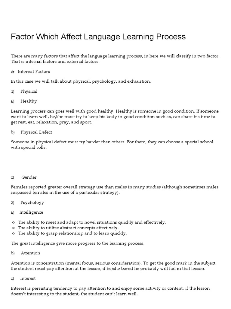 Factors Which Affect Language Learning and Language Learning Process ...