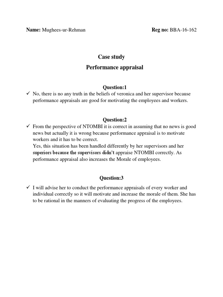 Case Study Performance Appraisal | PDF