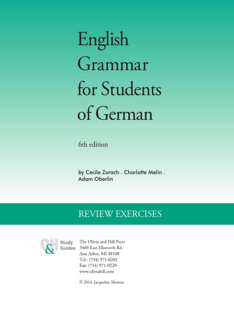 English Grammar For Students of German: Review Exercises | PDF ...