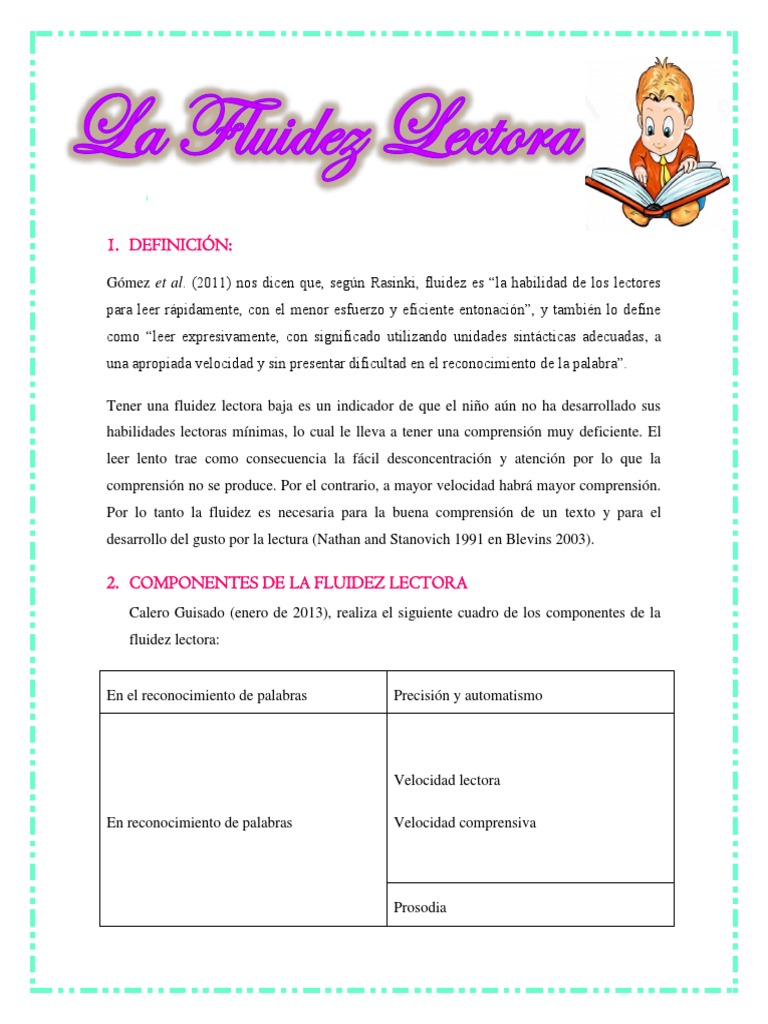 LA-FLUIDEZ-LECTORA (3) | Lectura (proceso) | Cognición | Prueba ...