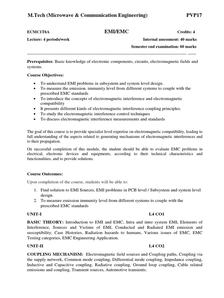 EMI&EMC | PDF | Electromagnetic Compatibility | Electromagnetic ...