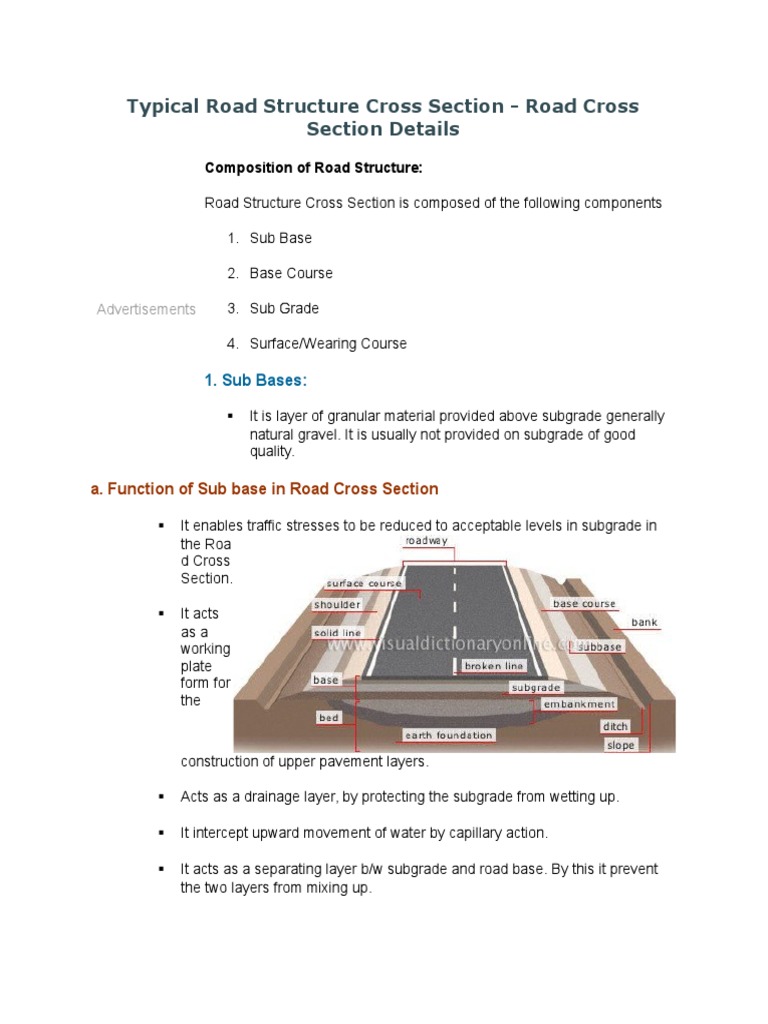 Typical Road Structure Cross Section PDF | PDF | Road Surface | Asphalt