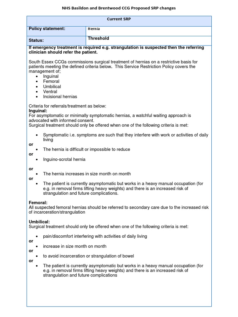 Hernia Template | PDF | Health Care | Health Sciences