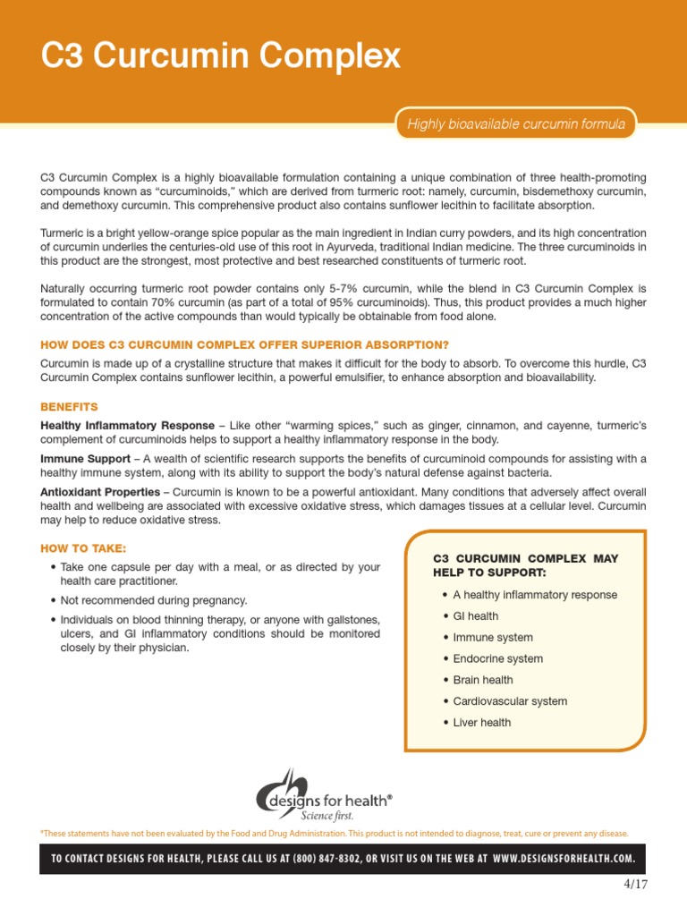 C3 Curcumin Complex: Highly Bioavailable Curcumin Formula | PDF ...