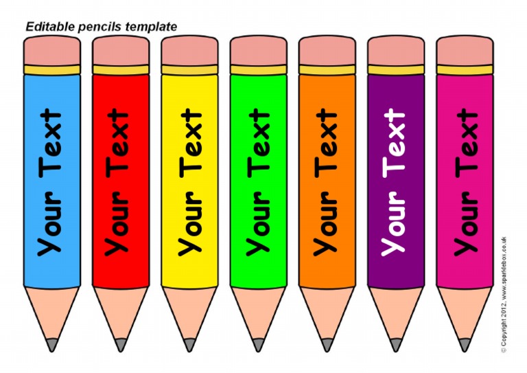 Editable Pencil Template 2 | PDF