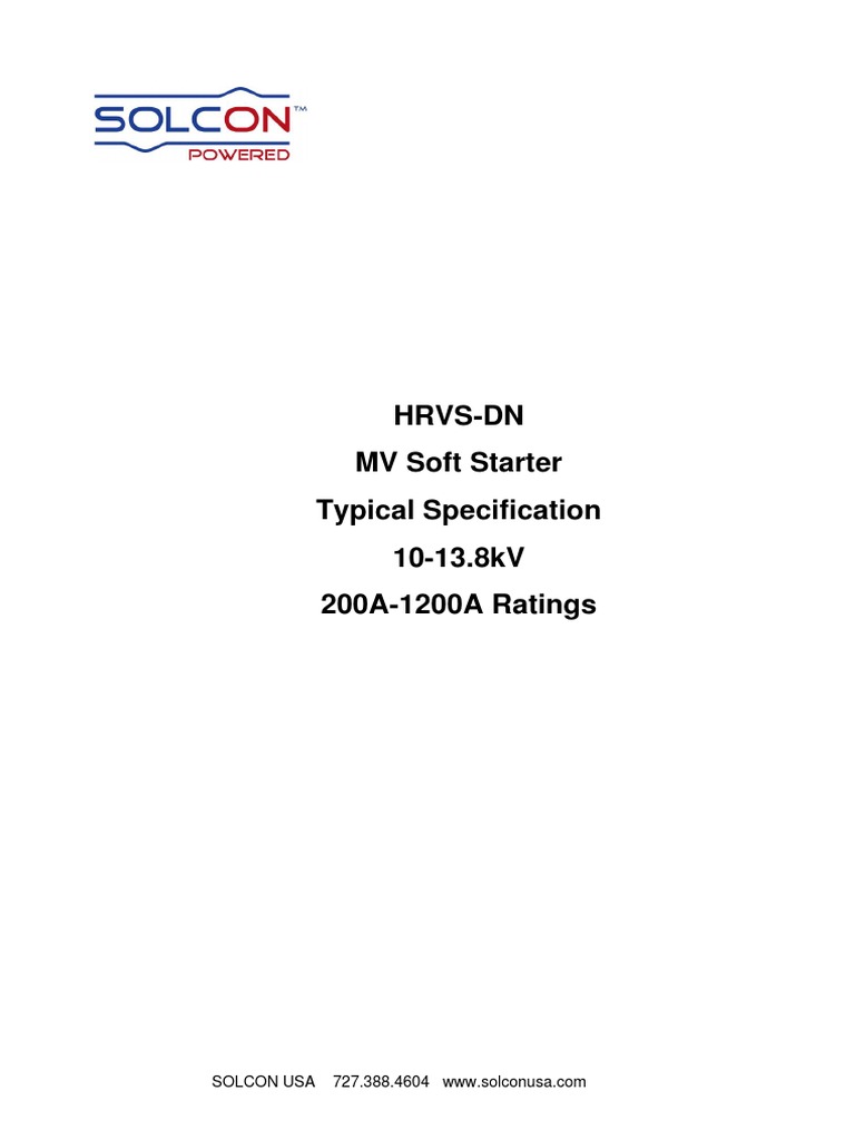 Solcon USA HRVS DN MV 10 13pt8kV Spec Guide 2011 | PDF | Fuse ...