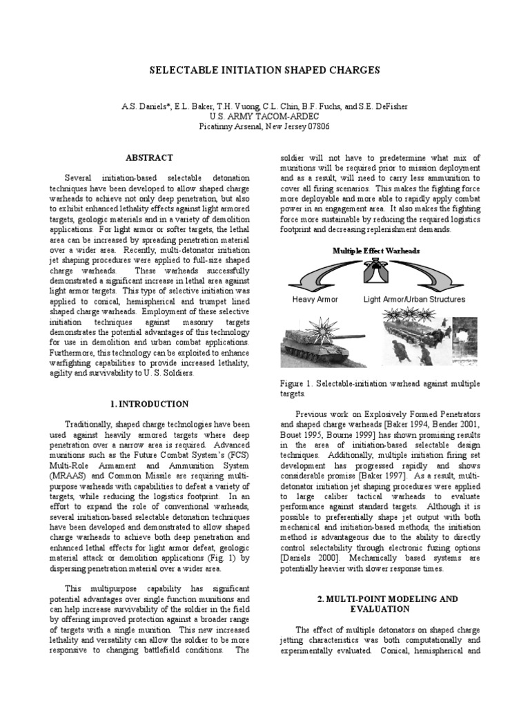 Selectable Initiation Shaped Charges PDF | PDF
