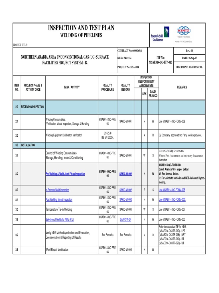 Daily Weld Fit-Up and Production Report (Field Weld) - Pipeline-Satr-W ...