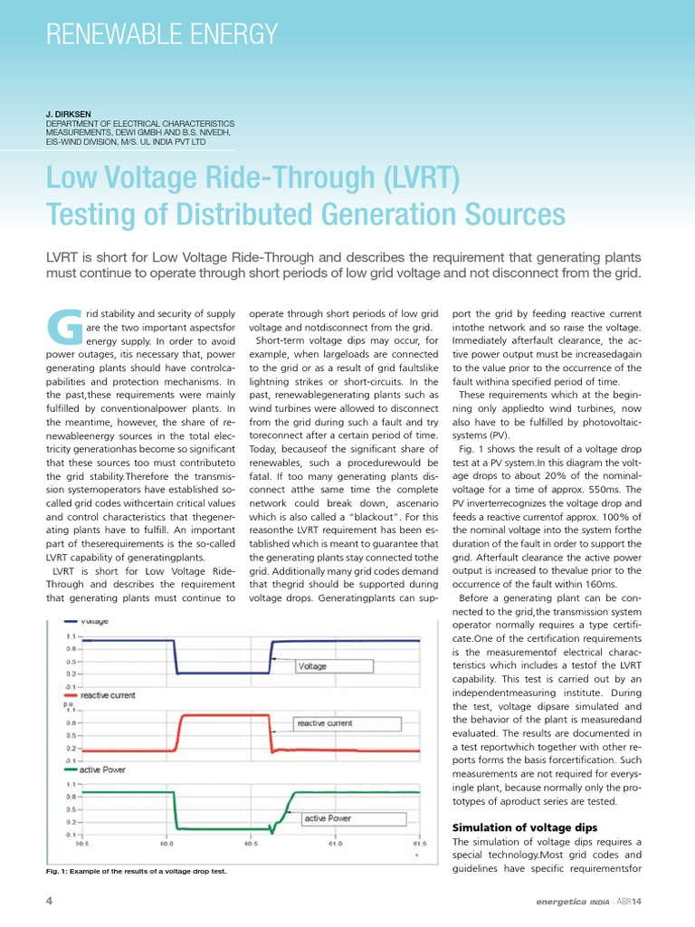 Low Voltage Ride-Through (LVRT) Testing of Distributed Generation ...