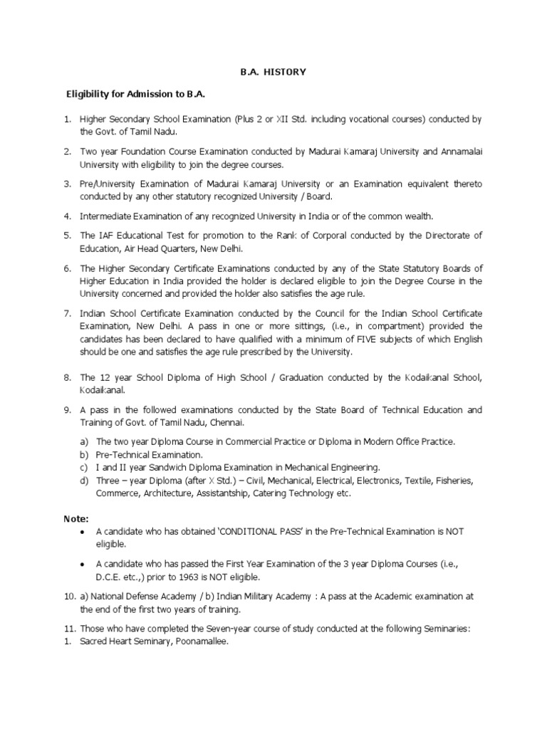 Ba History | PDF | Diploma | Bachelor's Degree