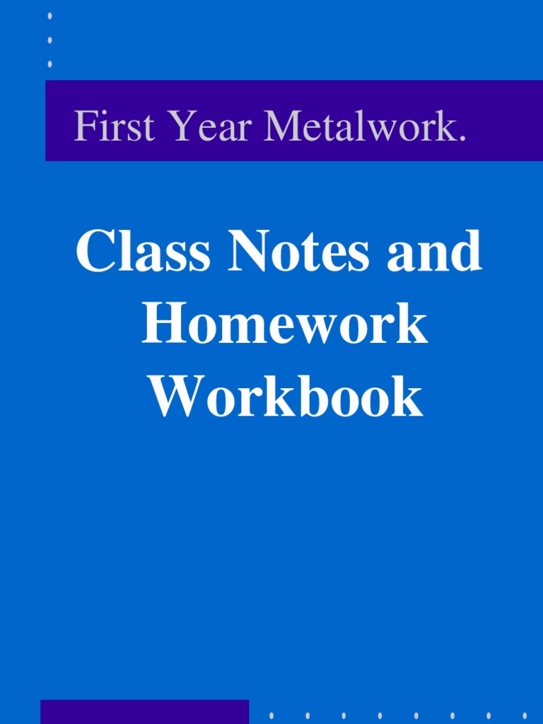 First Year Metalwork.: Class Notes and Homework Workbook | PDF | Drill ...