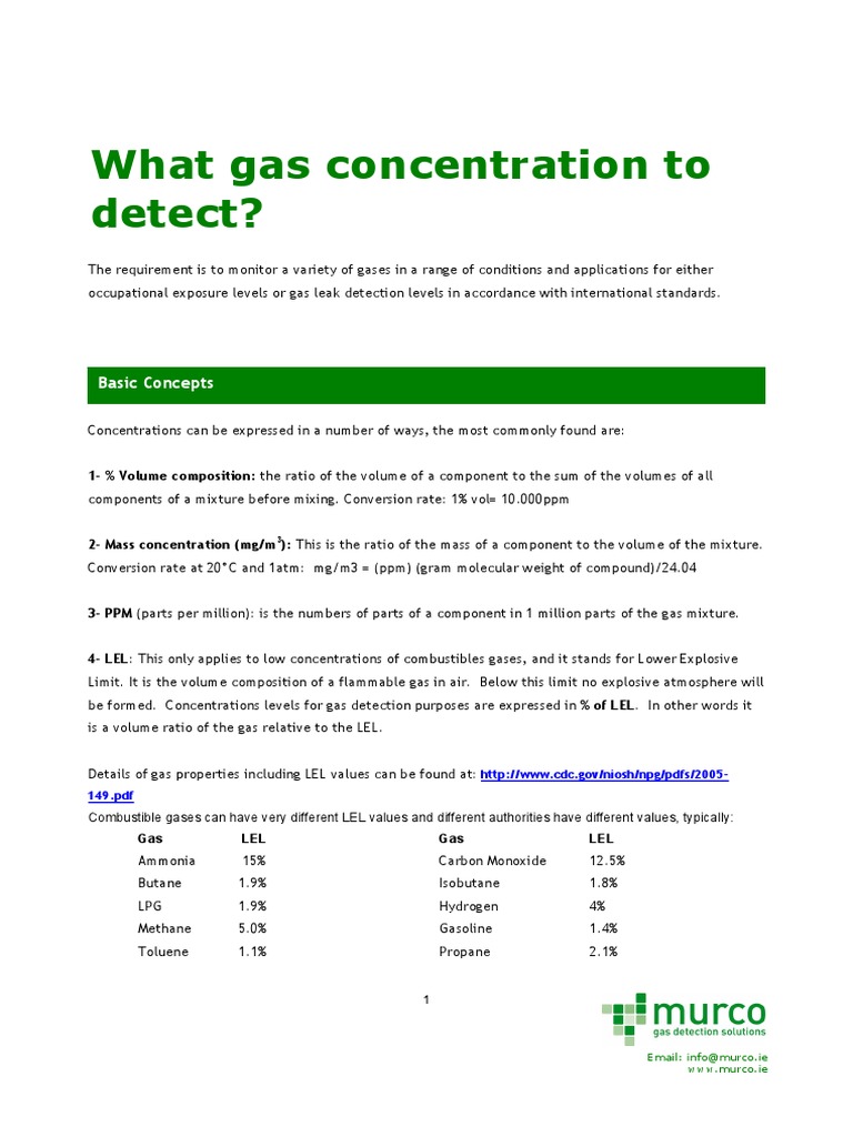 Gas Detection Basic Guidelines | PDF | Industrial Gases | Occupational ...