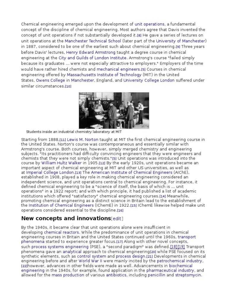 New Concepts and Innovations: Students Inside An Industrial Chemistry ...