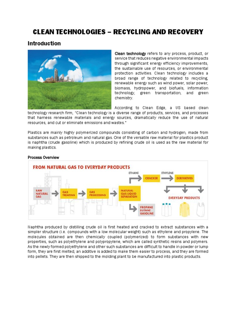 Clean Technologies - Recycling and Recovery | PDF | Coke (Fuel ...