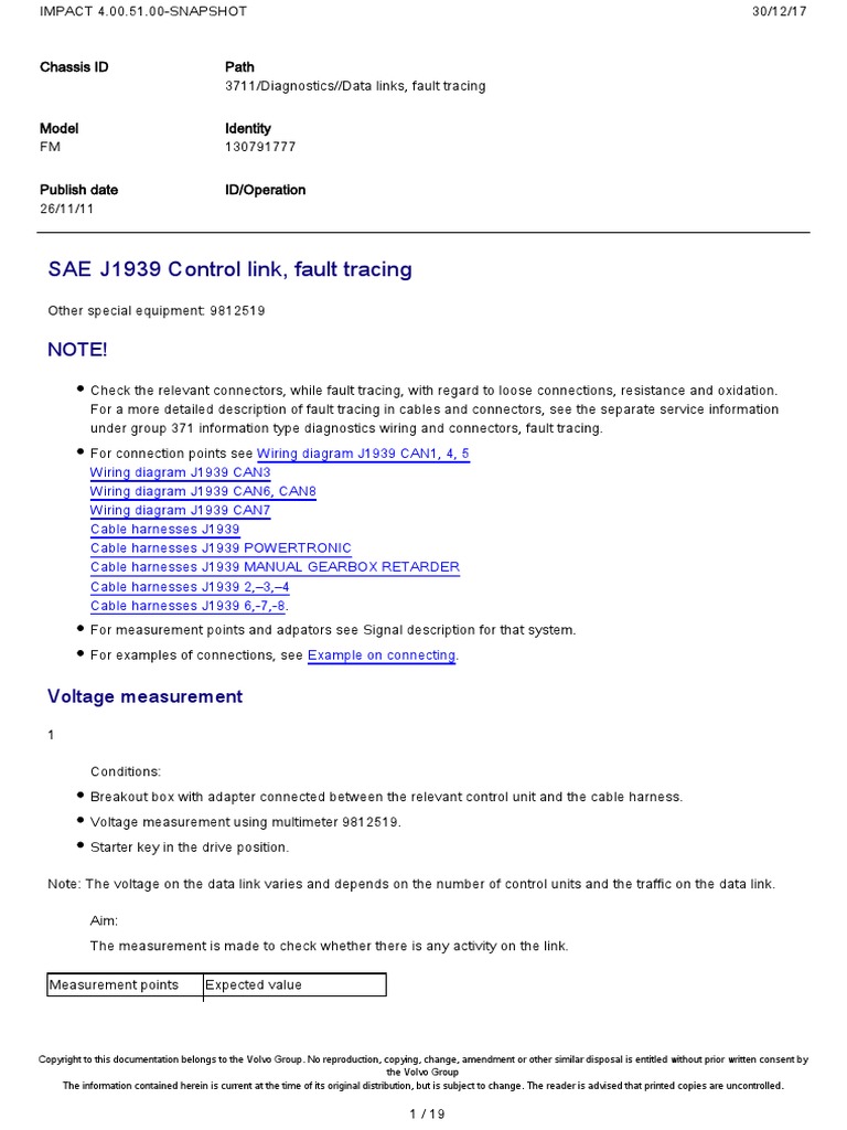SAE J1939 Control Link, Fault Tracing | PDF | Electrical Connector ...