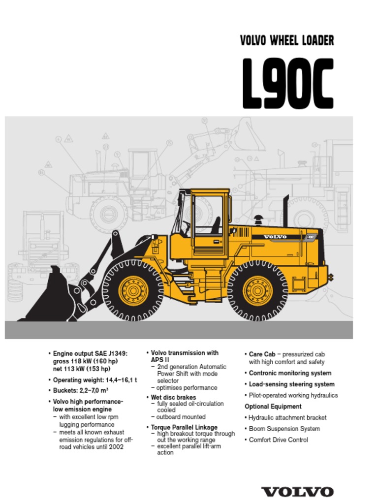 Volvo Wheel Loader: Steering System Hydraulic System Standard Equipment ...