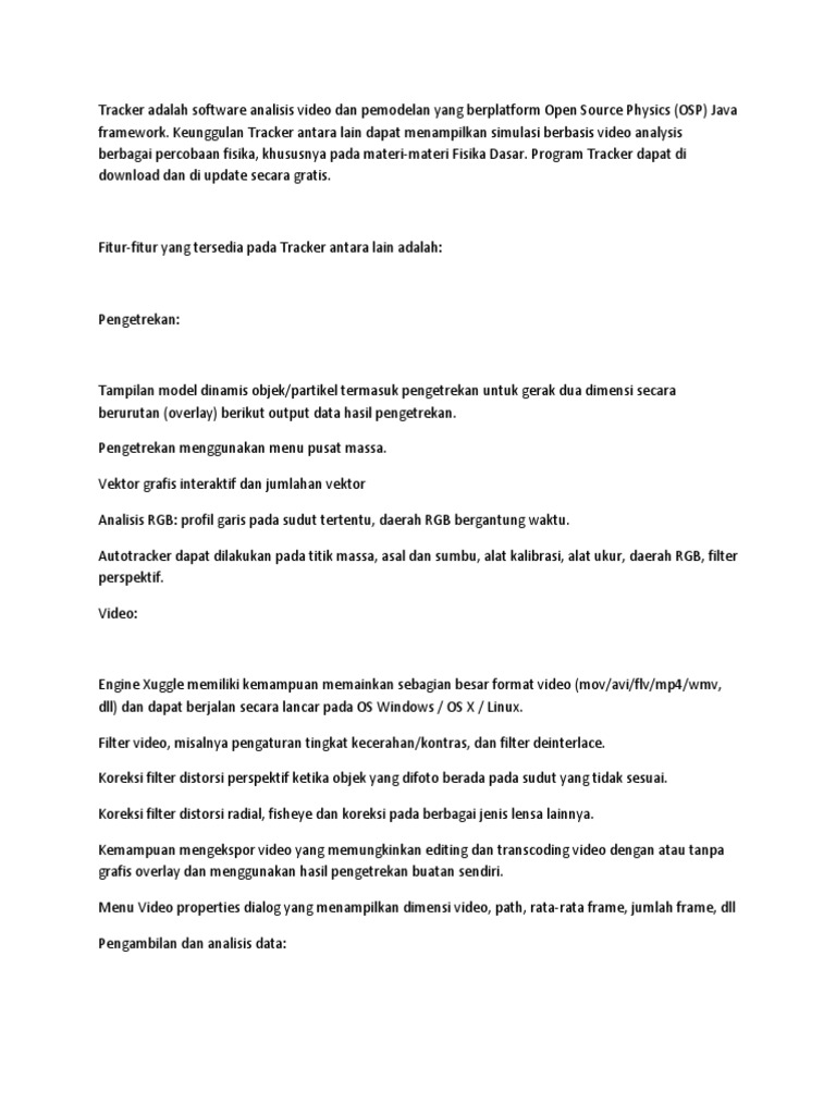 Tracker Adalah Software Analisis Video Dan Pemodelan Yang Berplatform ...