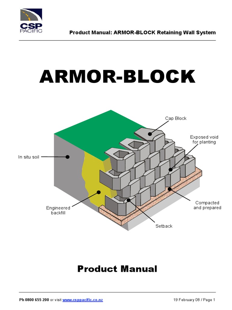 Armor-Block Product Manual | Download Free PDF | Drainage | Concrete